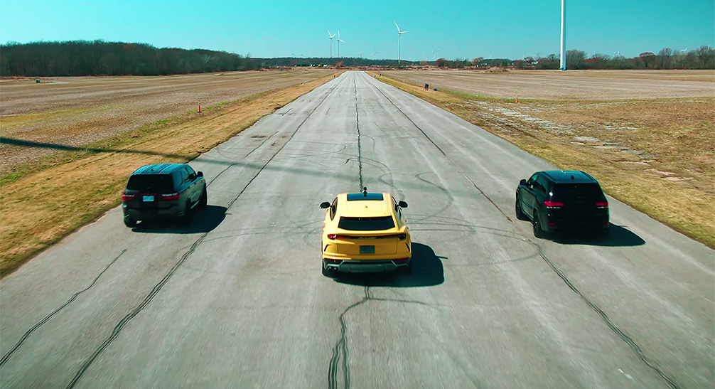 Dodge Durango Hellcat vs Jeep Grand Cherokee Trackhawk vs Lamborghini ...